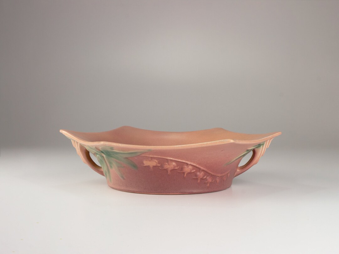 Roseville Pottery Bleeding Heart Bowl, Shape 380-8, Garden Red (pink ...