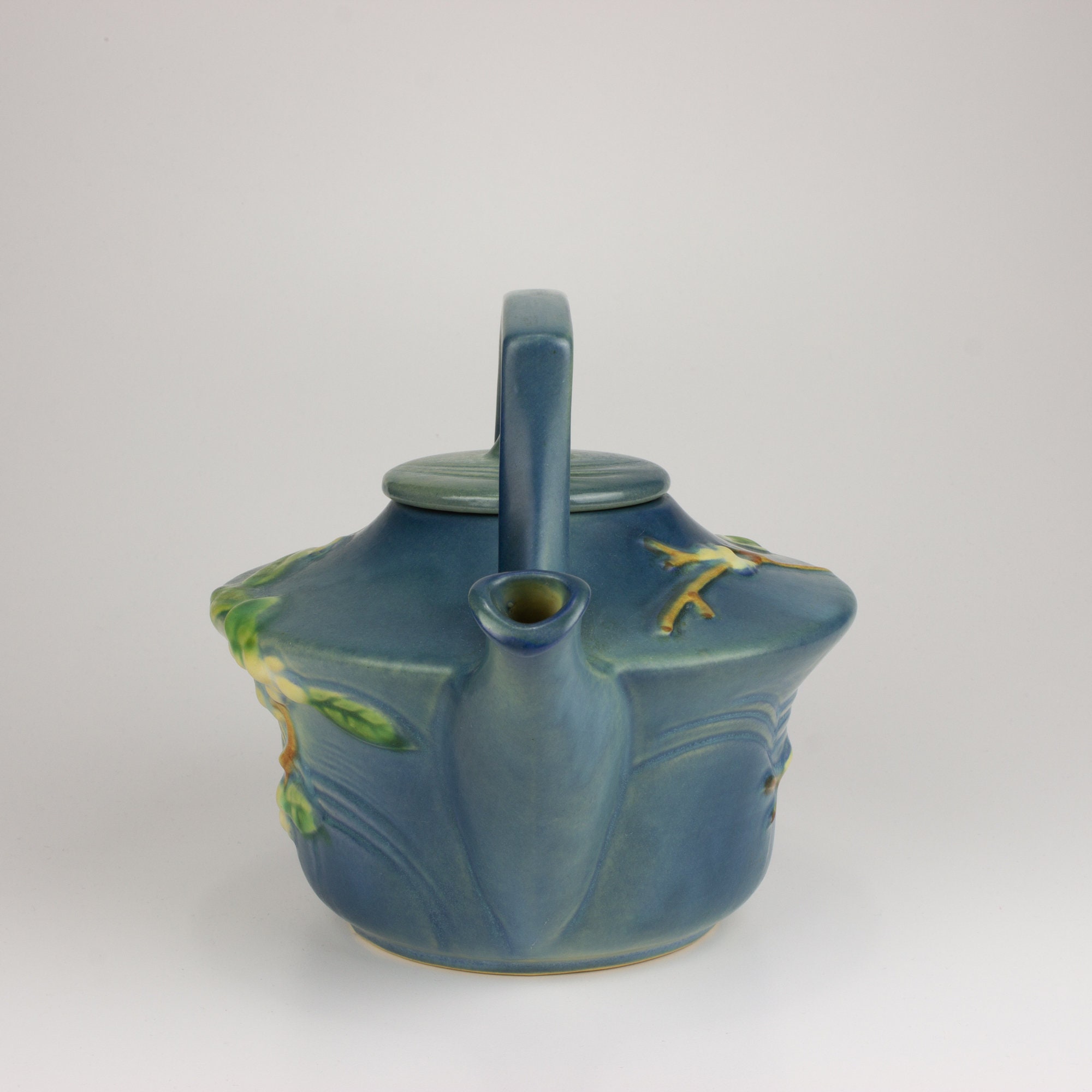 Roseville Pottery Snowberry Tea Set, Shapes 1T, 1C & 1S, Persian Blue ...