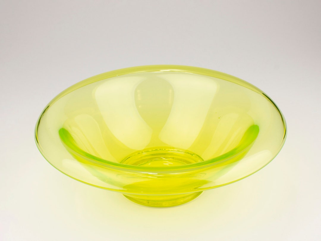 Tiffin Vintage Vaseline Glass Rolled-edge Bowl, Canary Yellow - Etsy
