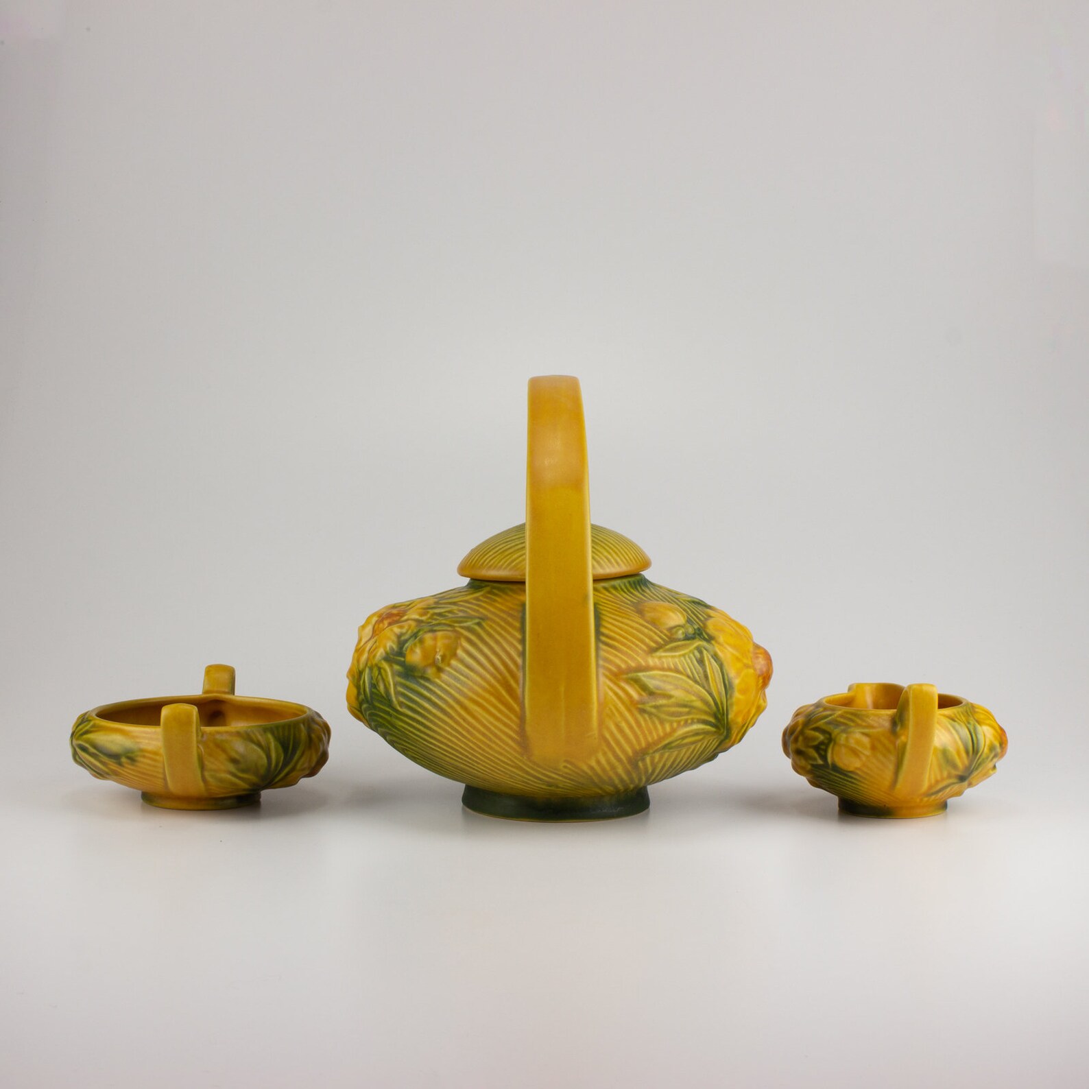 Roseville Pottery Peony Tea Set Shape 3 Set Yellow - Etsy