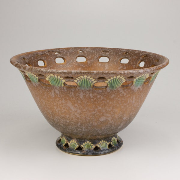 Tan Art Pottery Bowl - Etsy
