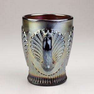 Dugan-diamond Beaded Shell Carnival Glass Mug, Purple/amethyst 1537 - Etsy