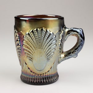 Dugan-diamond Beaded Shell Carnival Glass Mug, Purple/amethyst 1537 - Etsy