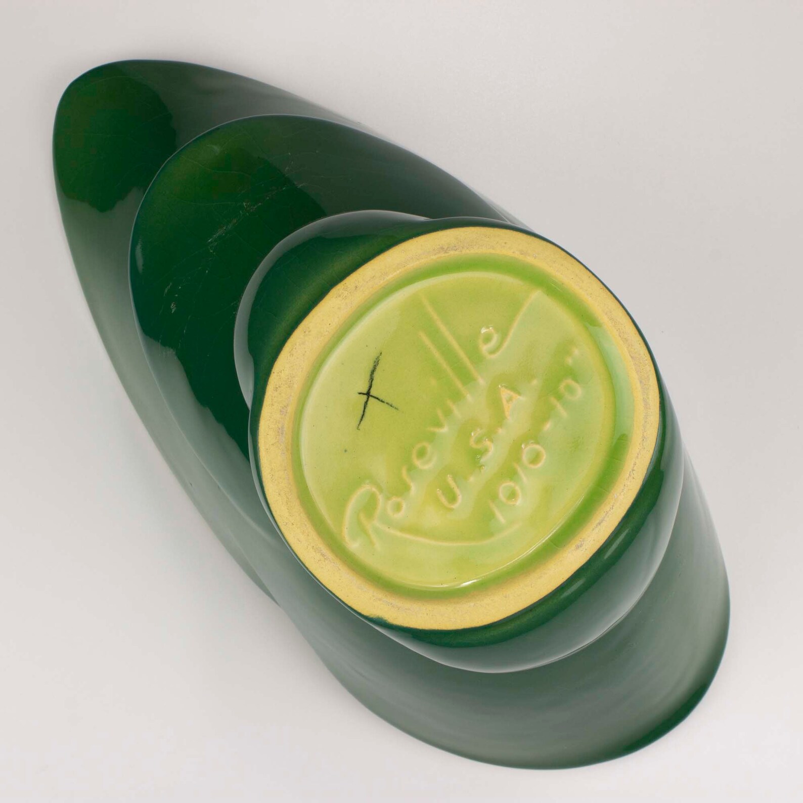 Roseville Pottery Mayfair Boat, Shape 1010-10, Forest Green - Etsy