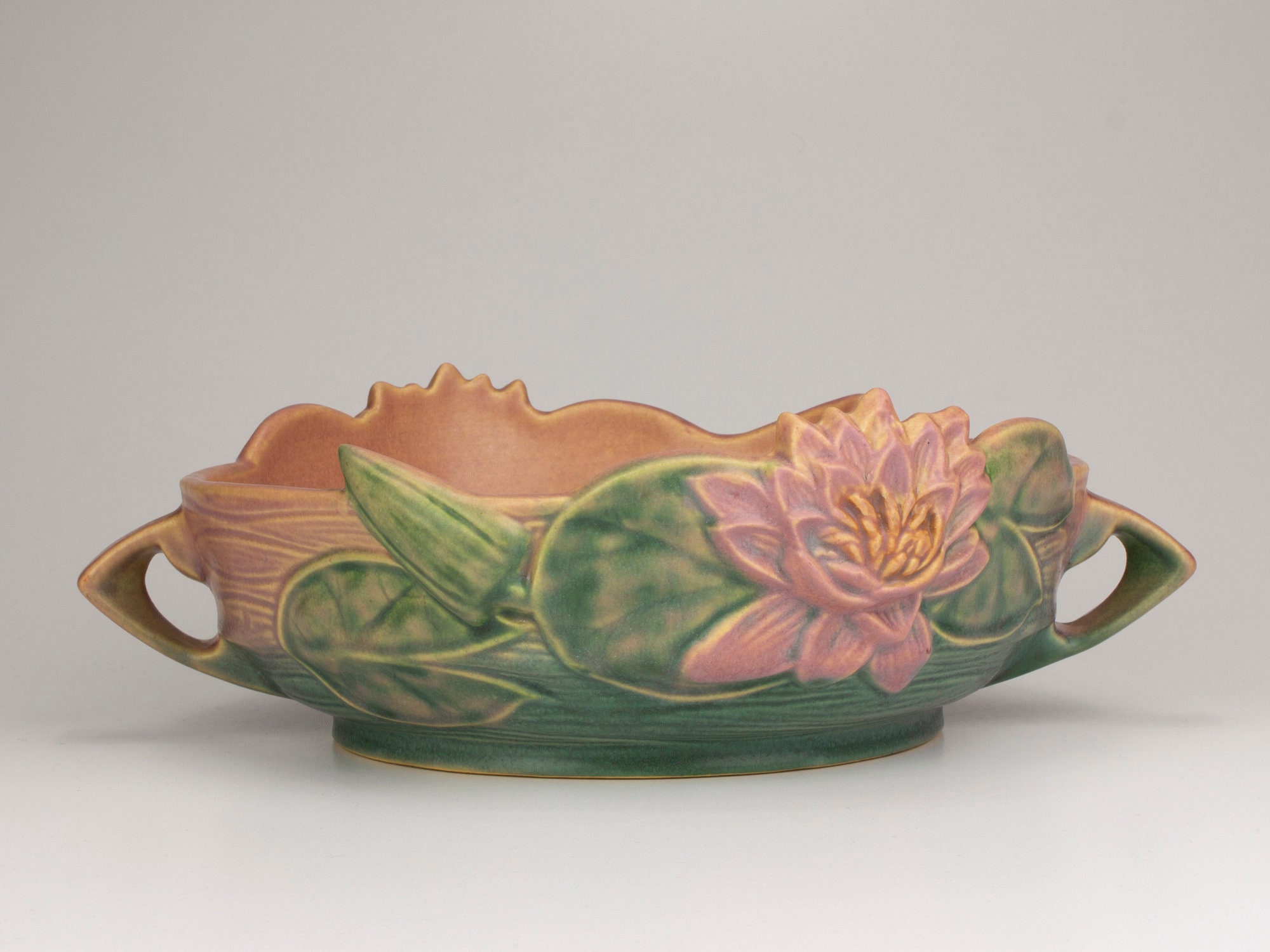 Roseville Pottery Water Lily Bowl, Shape 440-8, Rose pink - Etsy