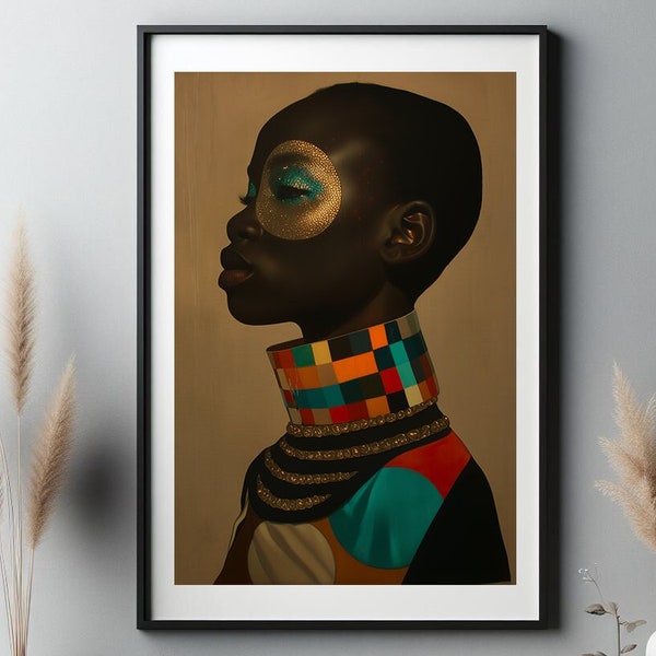 Abstract Portrait of Circles Contemporary African-inspired Wall Art ...
