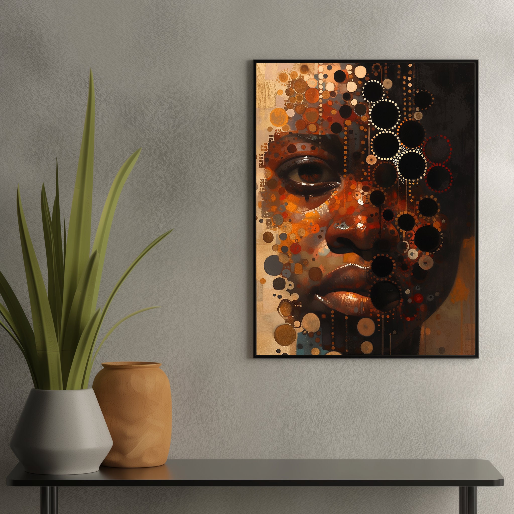 Digital Abstract Melancholic Portrait Contemporary African-inspired ...