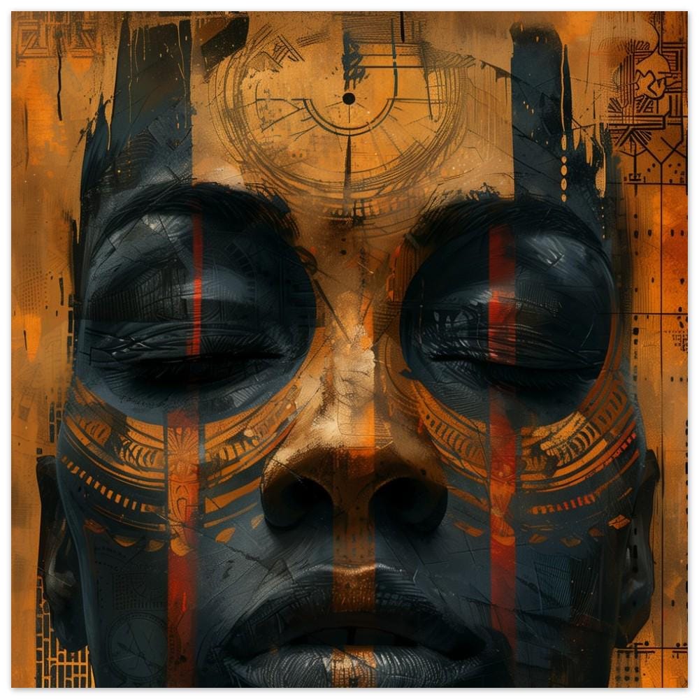 God of Time | Afrofuturism Abstract Wall Art | Physical Print [unframed ...