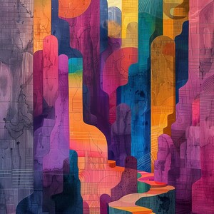 Colorful Abstract Path to Valley Digital Downloadable Wall Art - Etsy