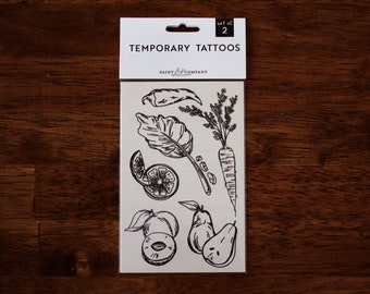 Small Tomato Plant Temporary Fake Tattoo Sticker set of 4 - Etsy