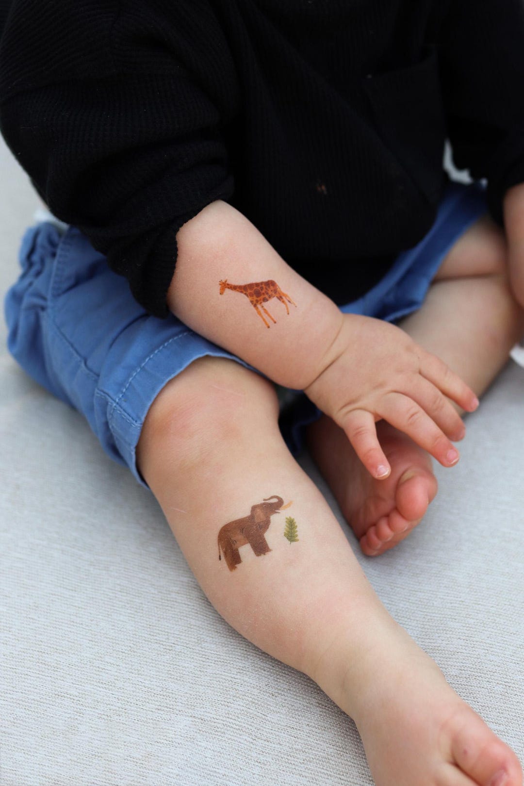 Jungle Temporary Tattoos - Hand Painted Animals (elephant, Giraffe ...