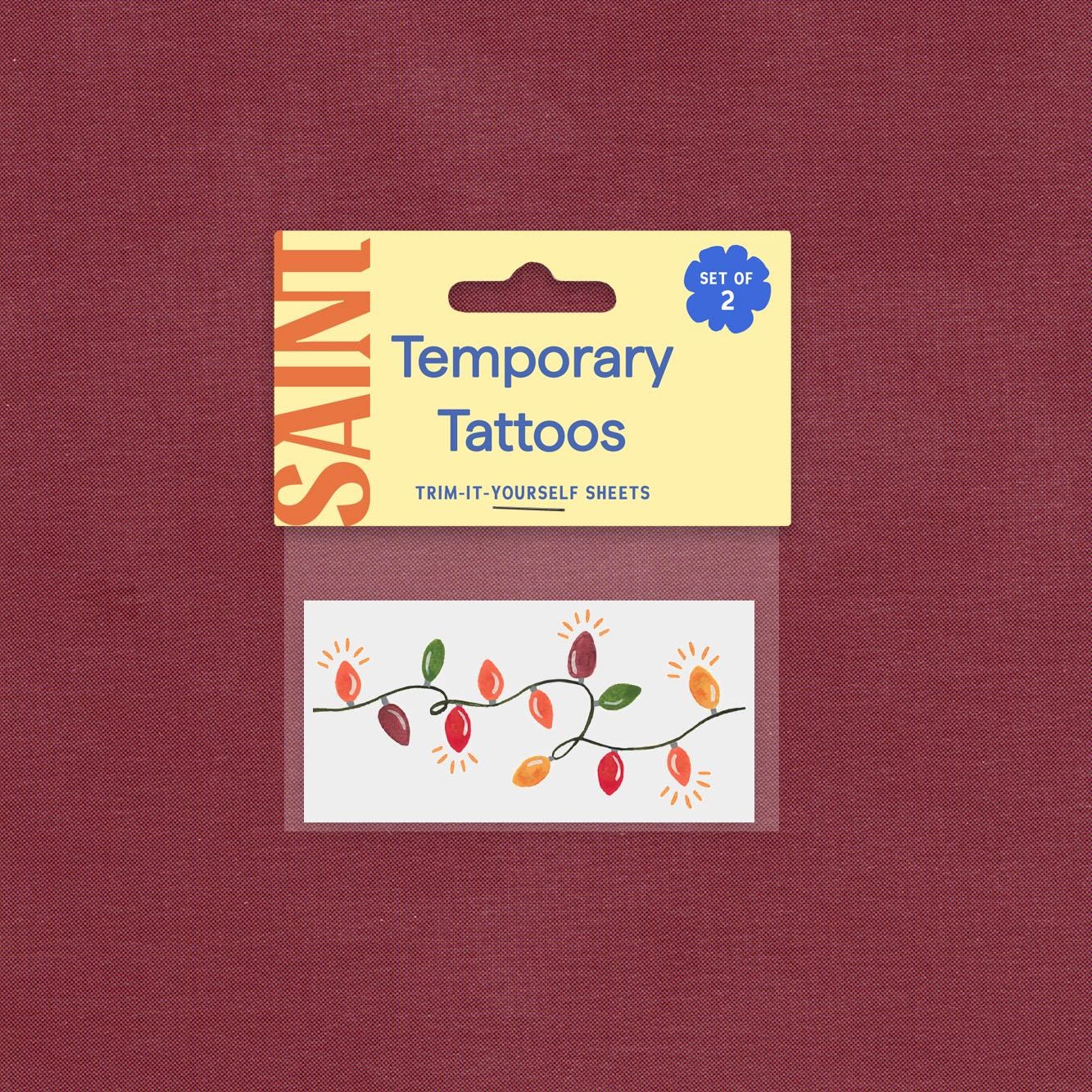 Christmas Lights Temporary Tattoo Set | Holiday Tattoos | Stocking ...
