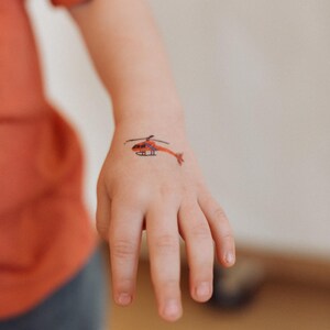 Helicopter Aviation Temporary Tattoos for Kids – 3 Hand-painted ...