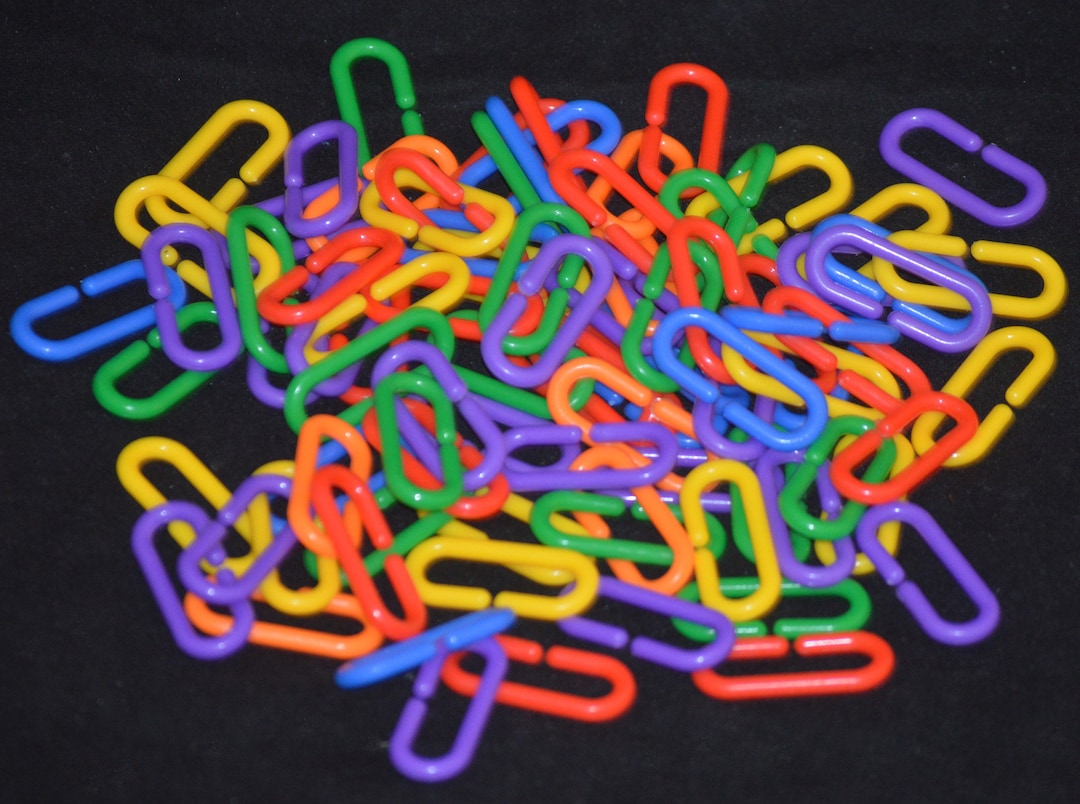 100pcs Plastic C Clips Hook Chain C Links Sugar Glider Rat Parrot Bird ...