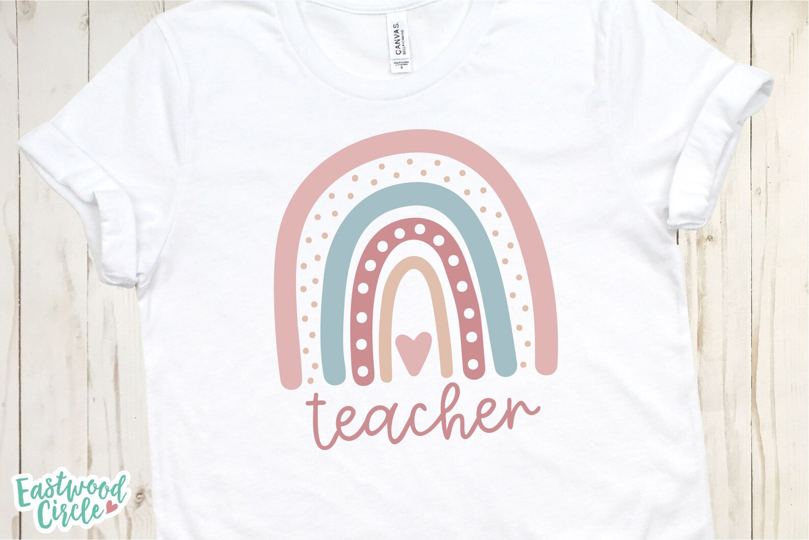 Teacher Rainbow Svg, Teacher Boho Rainbow Svg, Teacher Svg, Teacher Svg ...