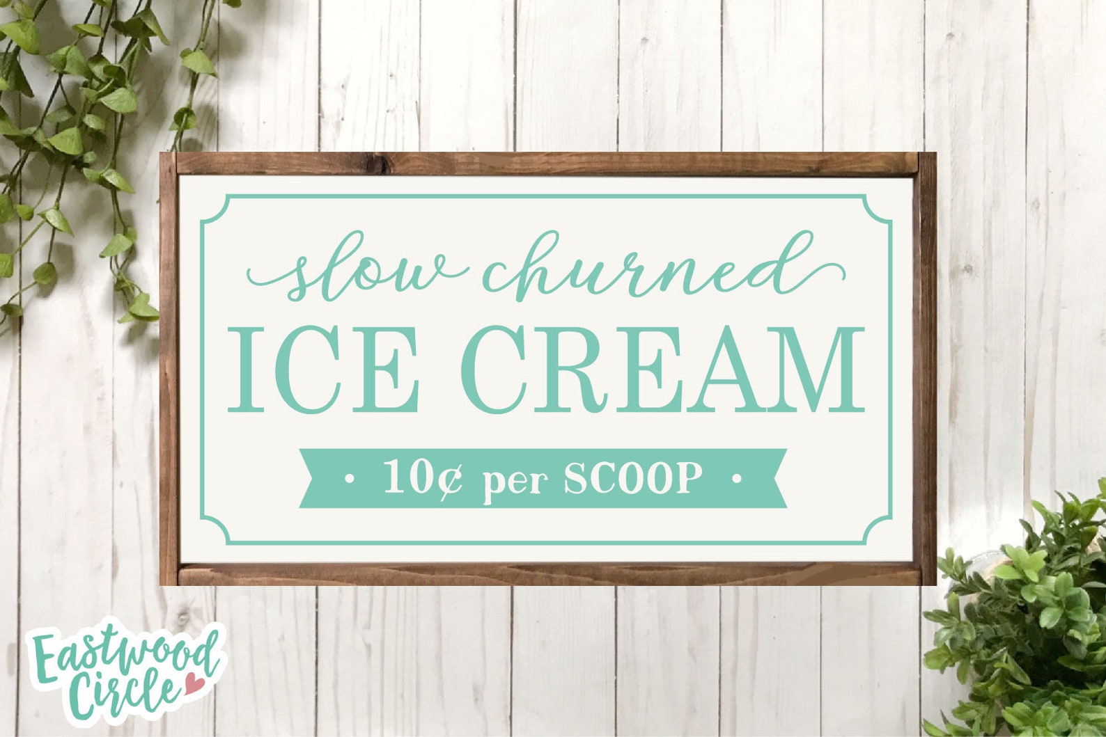 Slow Churned Ice Cream Svg Summer Svg Summer Sign Svg - Etsy