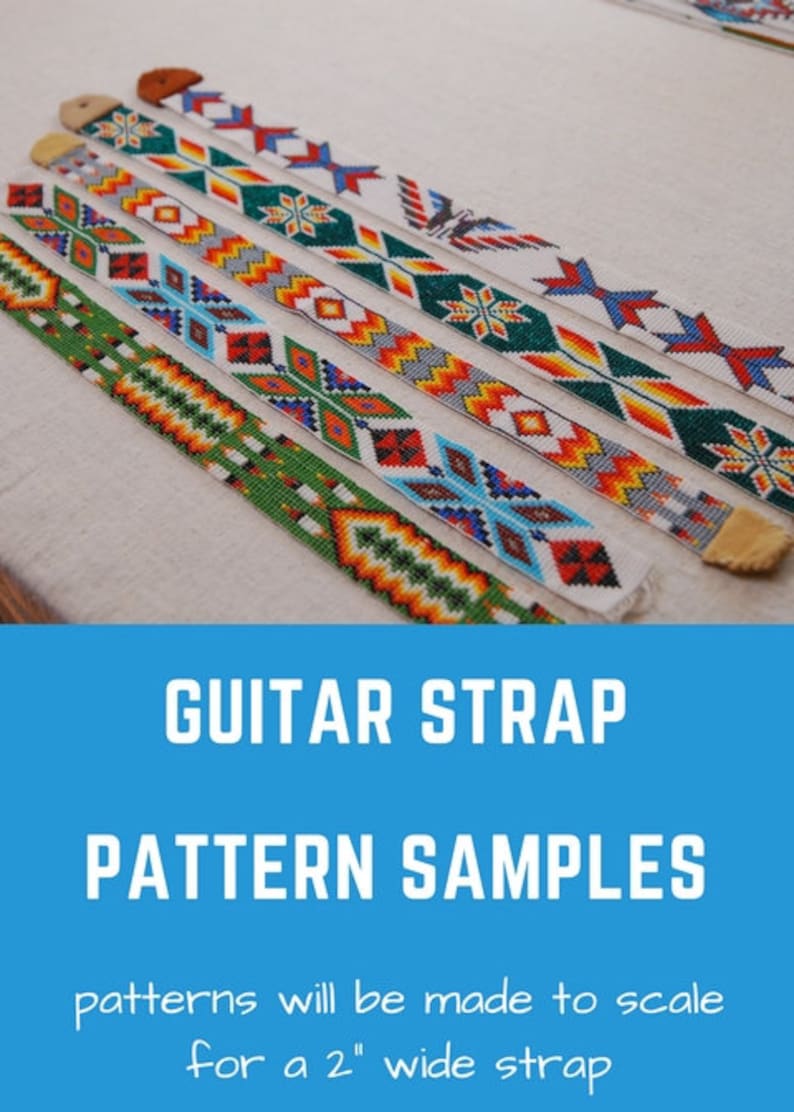 Hand Beaded Guitar Strap Diamond Pattern. Glass Seed Beads | Etsy