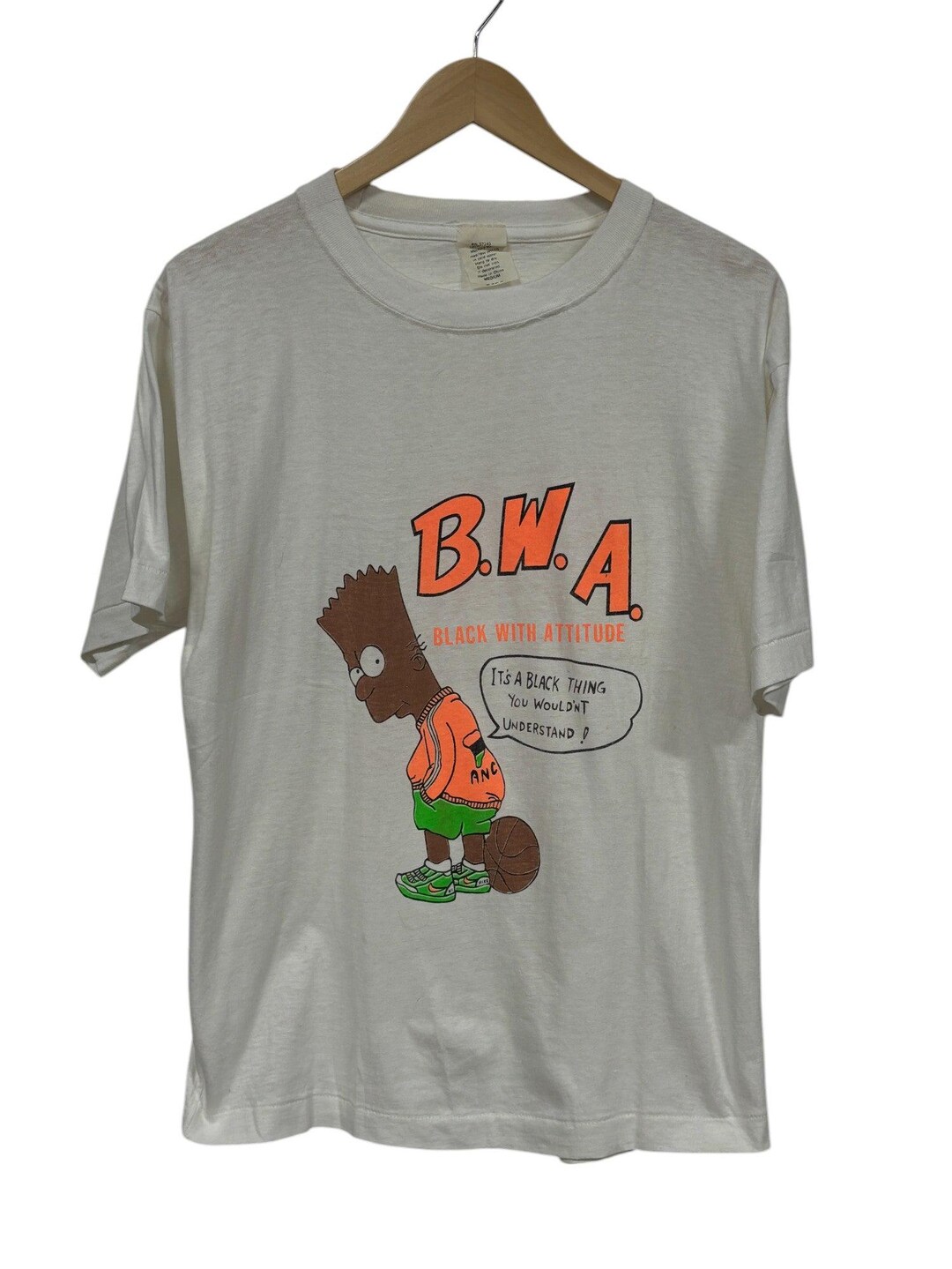 Vintage 90's Bart Simpsons BWA Black With Attitude Tee Size Medium - Etsy