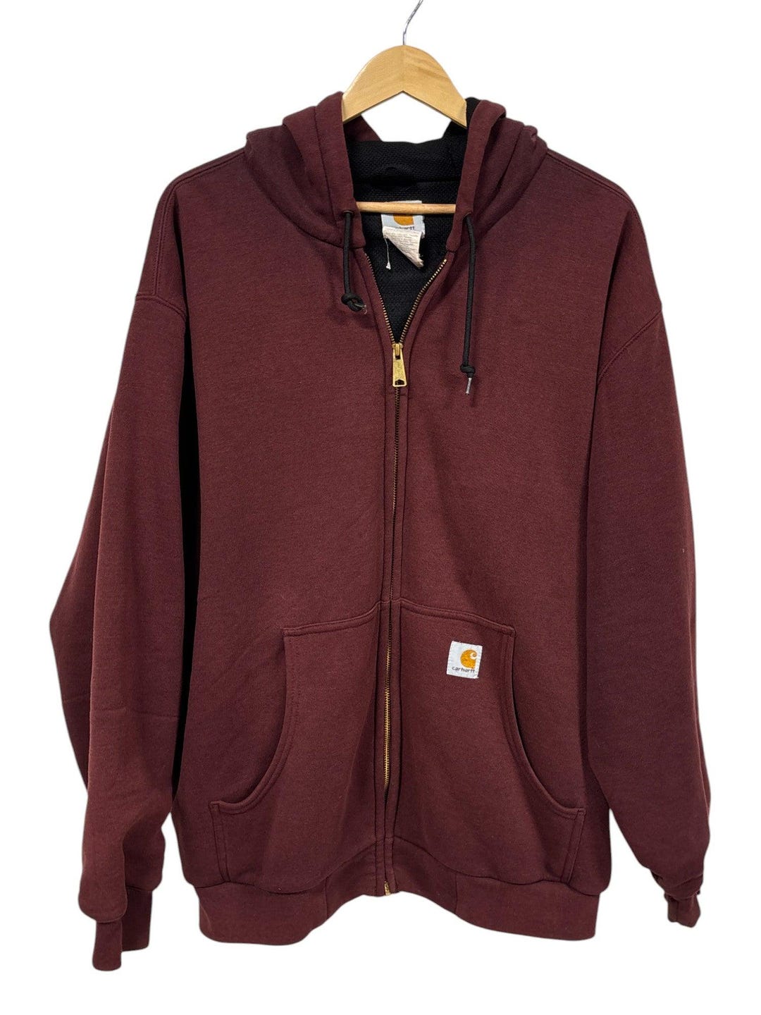 Vintage Carhartt Insulated Maroon Zip up Hoodie J149 Size XL - Etsy