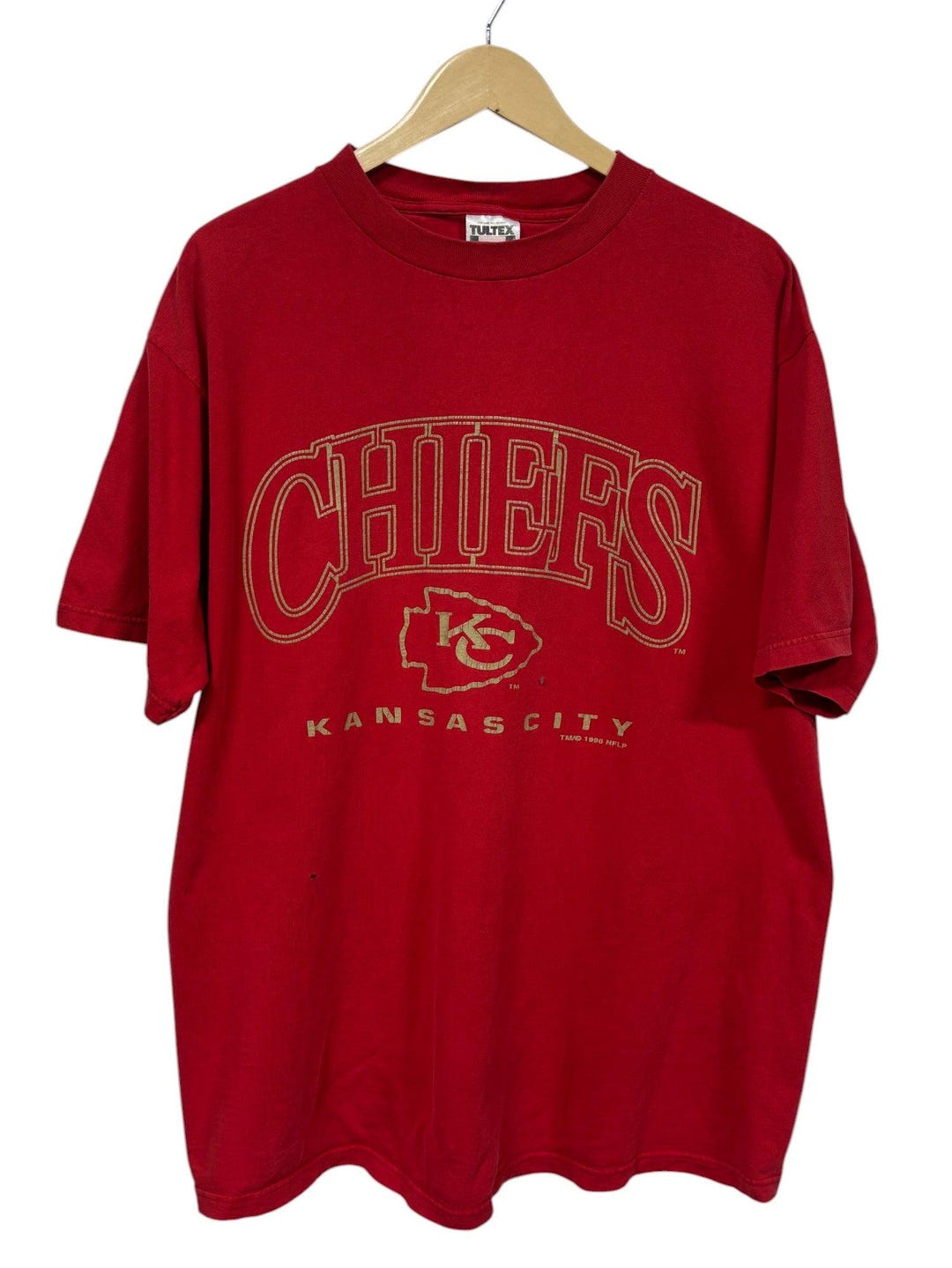 Vintage 1996 Tultex Kansas City Chiefs Logo Graphic Tee Size XL - Etsy