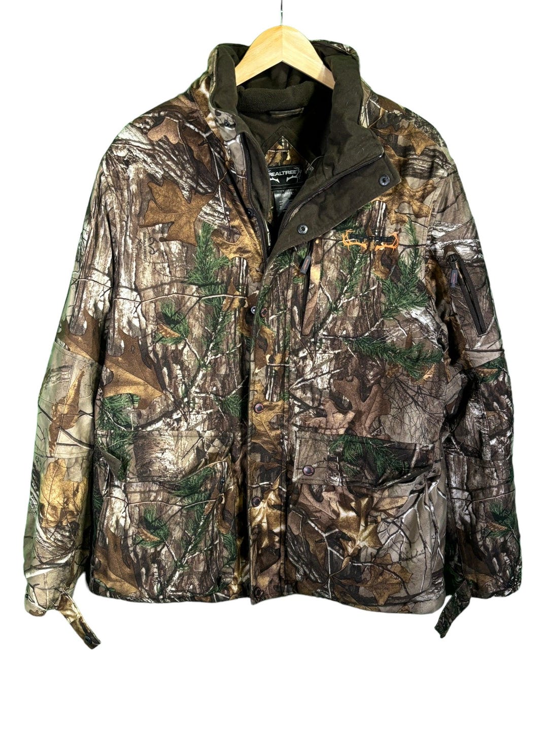 Vintage 00's Realtree Heavy Hunter Woodland Camo Zip up Jacket Size ...