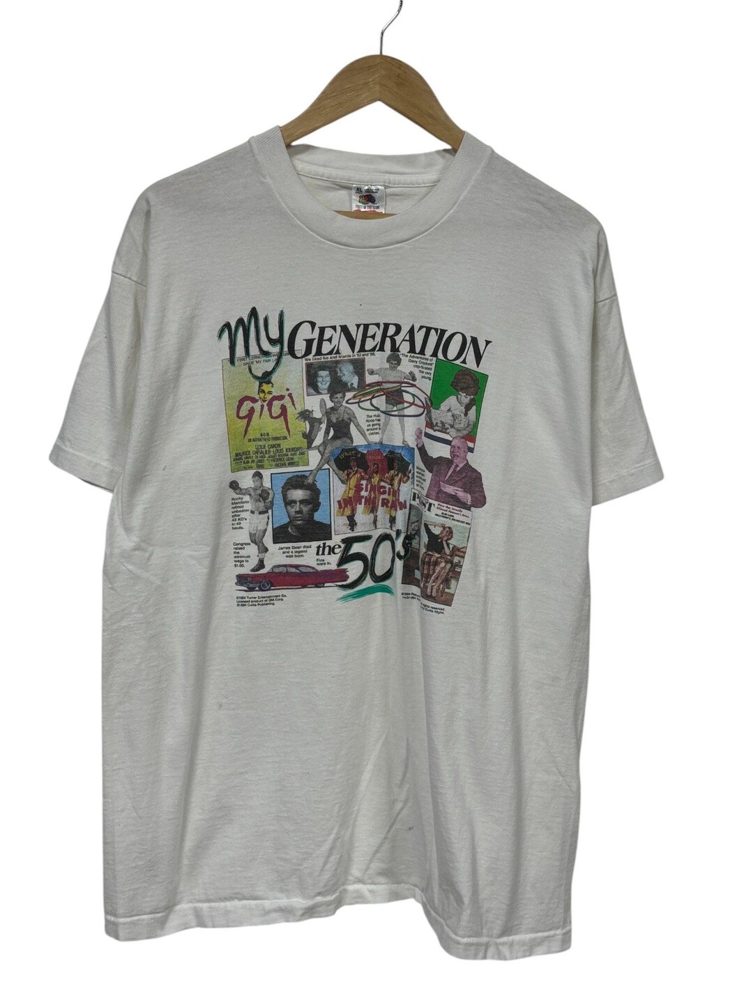 Vintage My Generation 1950's Newspaper Events Graphic Tee Size XL - Etsy