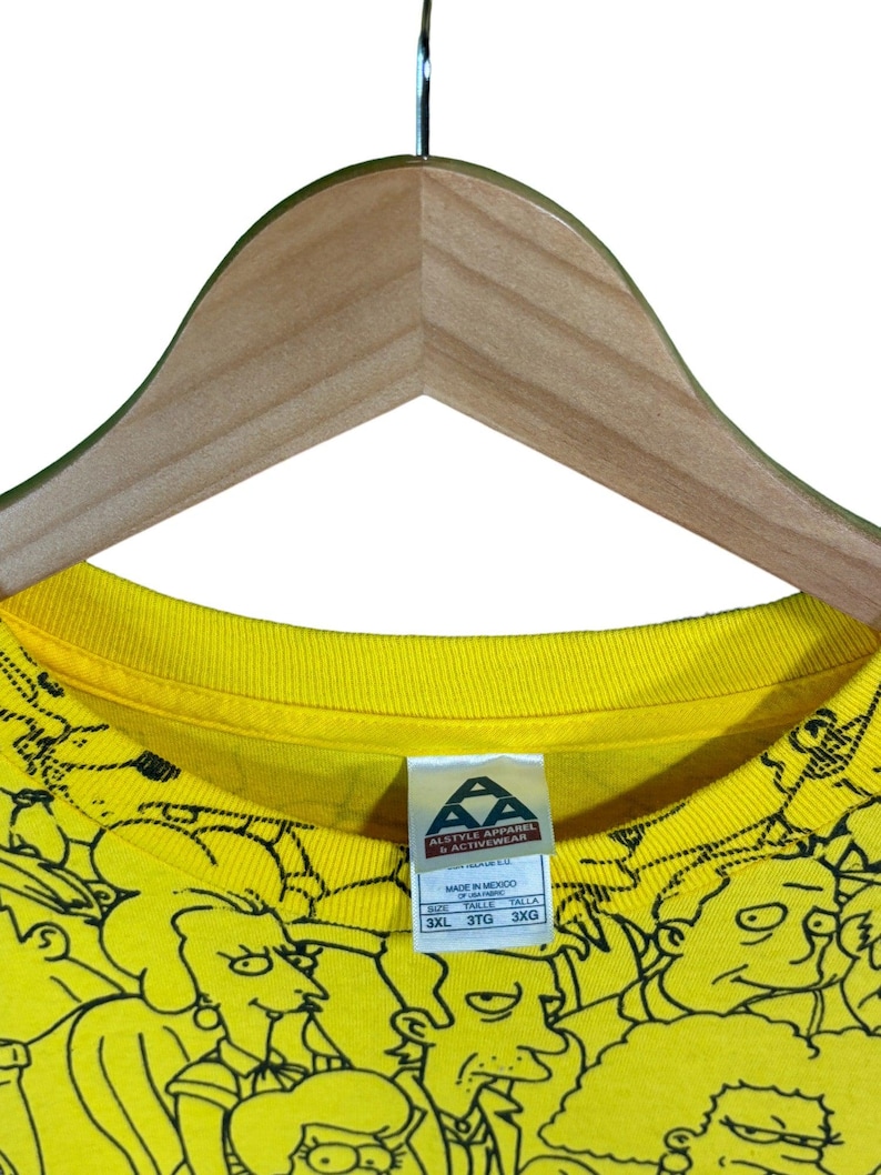 Vintage the Simpsons Characters All Over Print Cartoon Graphic Tee Size ...