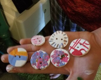 Hand painted buttons | Etsy