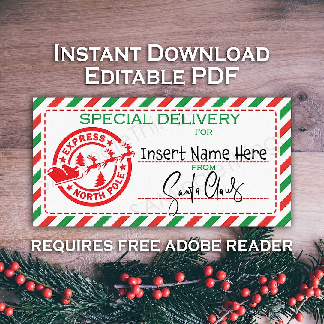Instant Download Christmas Gift Label - PDF - Personalized - Santa ...