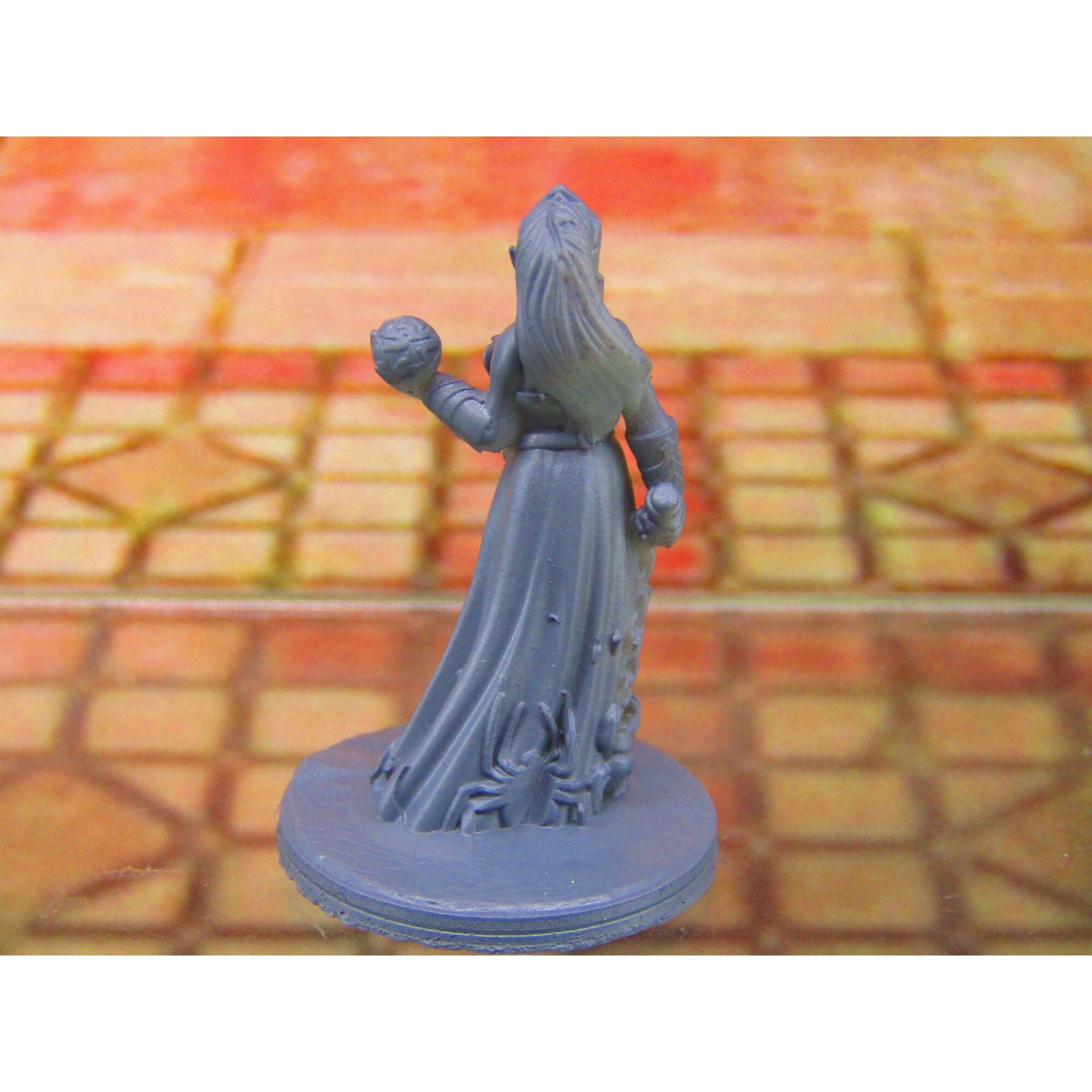 Dark Elf Cleric Female W/ Flail & Spell Mini Miniature Figure 3D ...