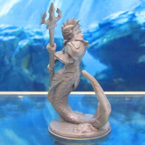 Merfolk Merman Warrior W/ Trident Mini Miniature Figure 3D Printed ...