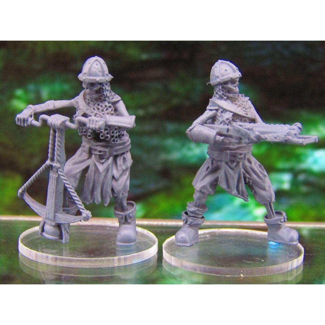 2pc Undead Skeletons Archers Crossbowmen Soldiers Mini Miniatures 3D ...
