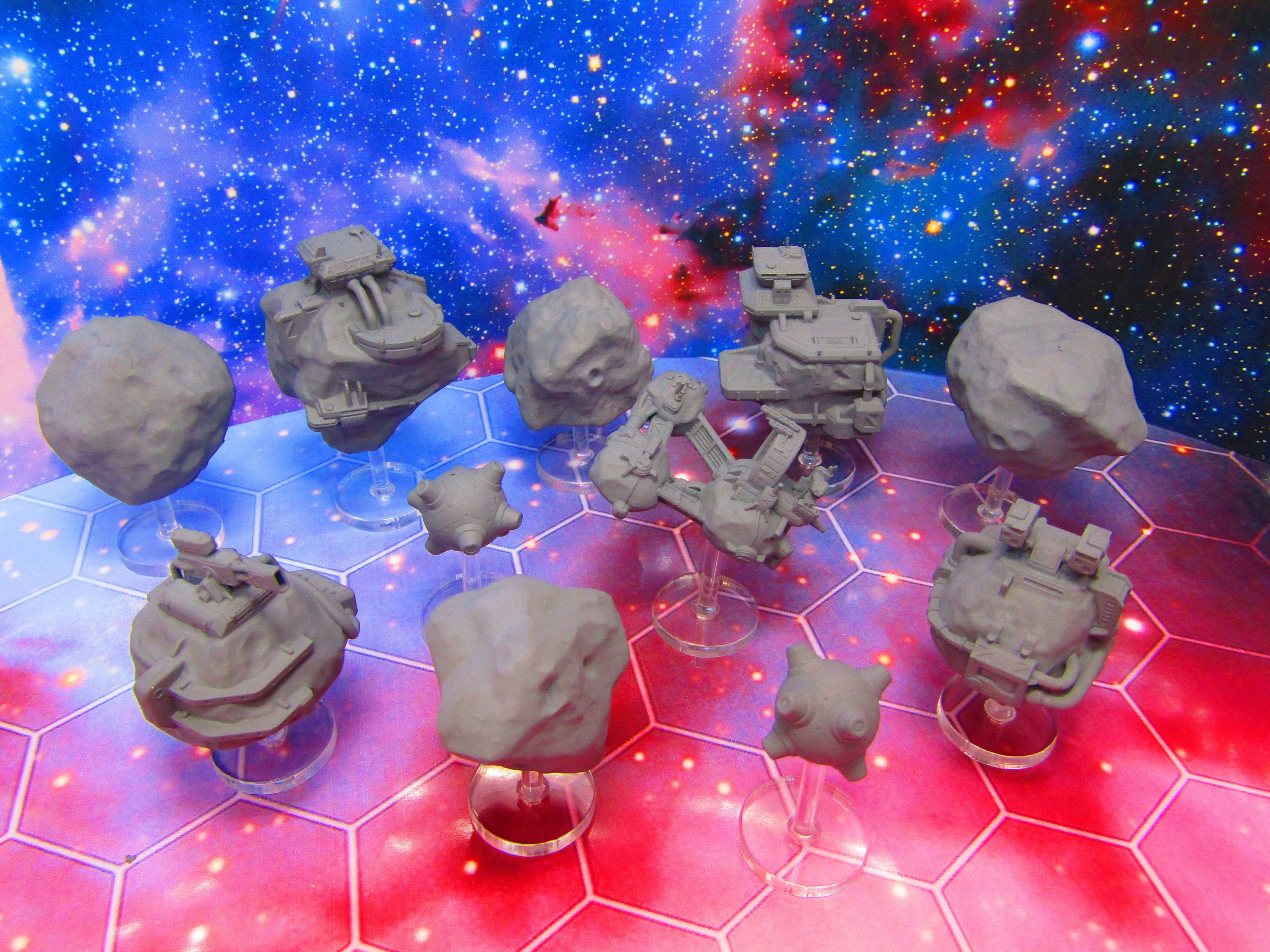 11 Piece Asteroid Space Ore Mines Starfinder Fleet Scale Starship Mini ...