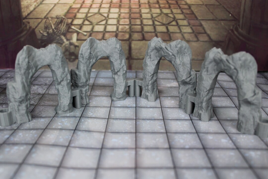 4pc Dry Cavern Dungeonsticks Cave Open Doorways Walls Map Building Tile ...