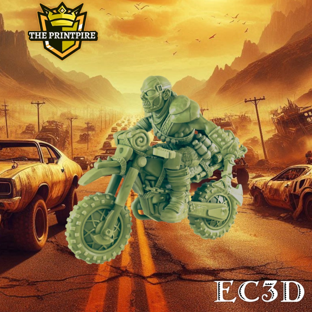 Wastelander Dirt Biker W Mask Post Apocalypse Bad Guy Miniature Figure ...