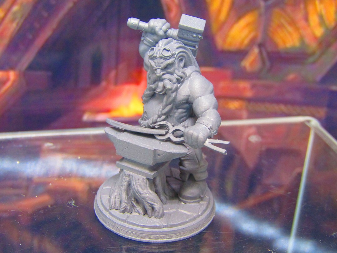 Dwarven Blacksmith / Weaponsmith Mini Miniatures 3D Printed Model 28 ...