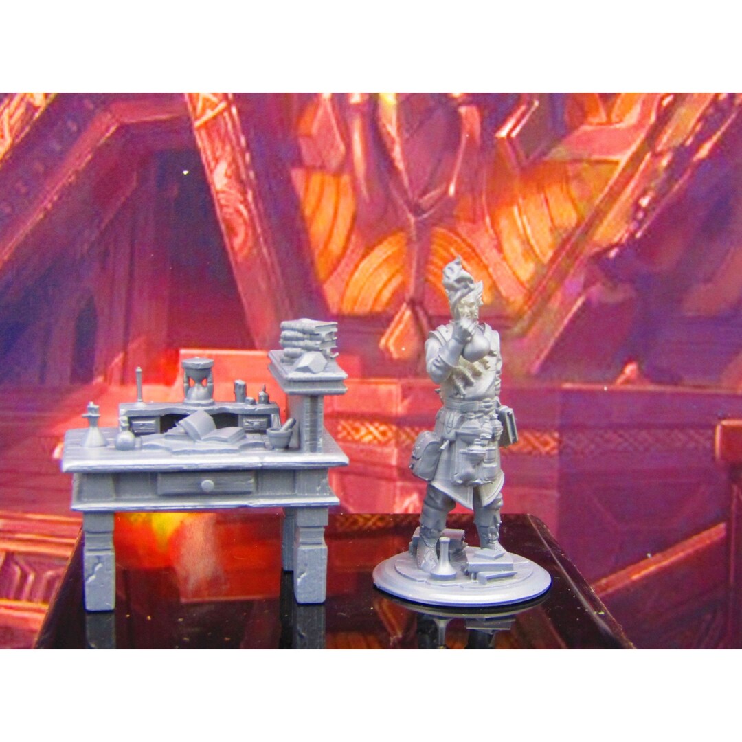 Male Alchemist Mad Scientist & Workshop Desk Mini Miniature Model ...