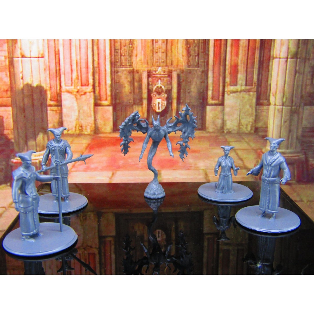 5pc Devout Masked Demonic Cultist Set Mini Miniature Model Character ...