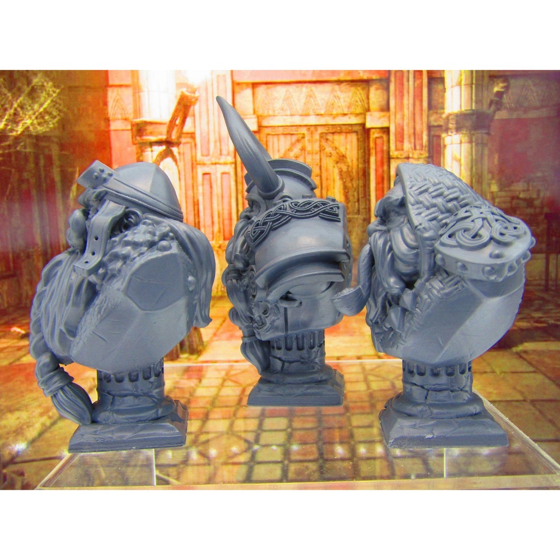 Lot of 3 Dwarven Busts Statue Bust Statue Resin 3D Printed | Etsy