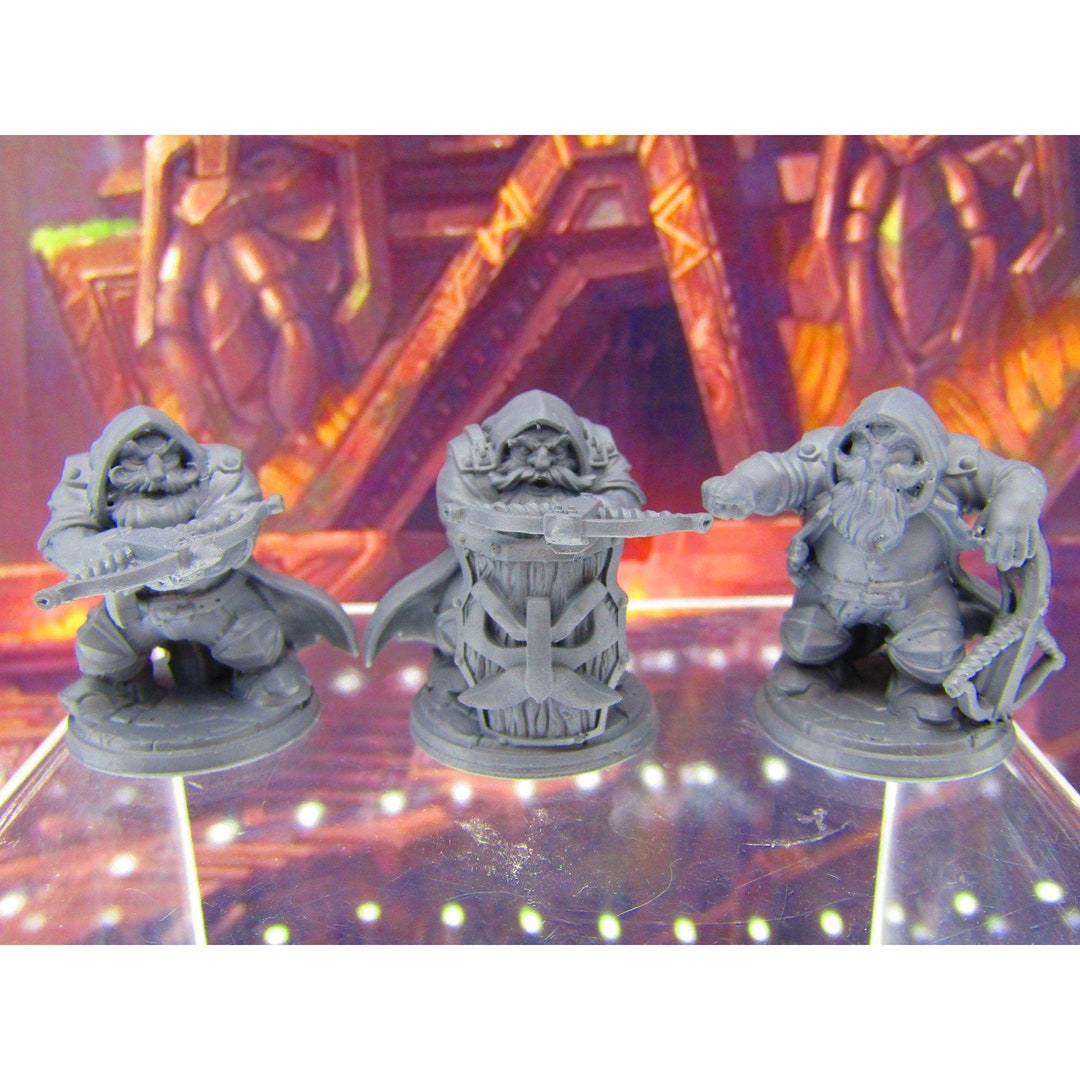 3pc Dwarf Archers Bowmen Soldiers Mini Miniature Figure 3D Printed ...