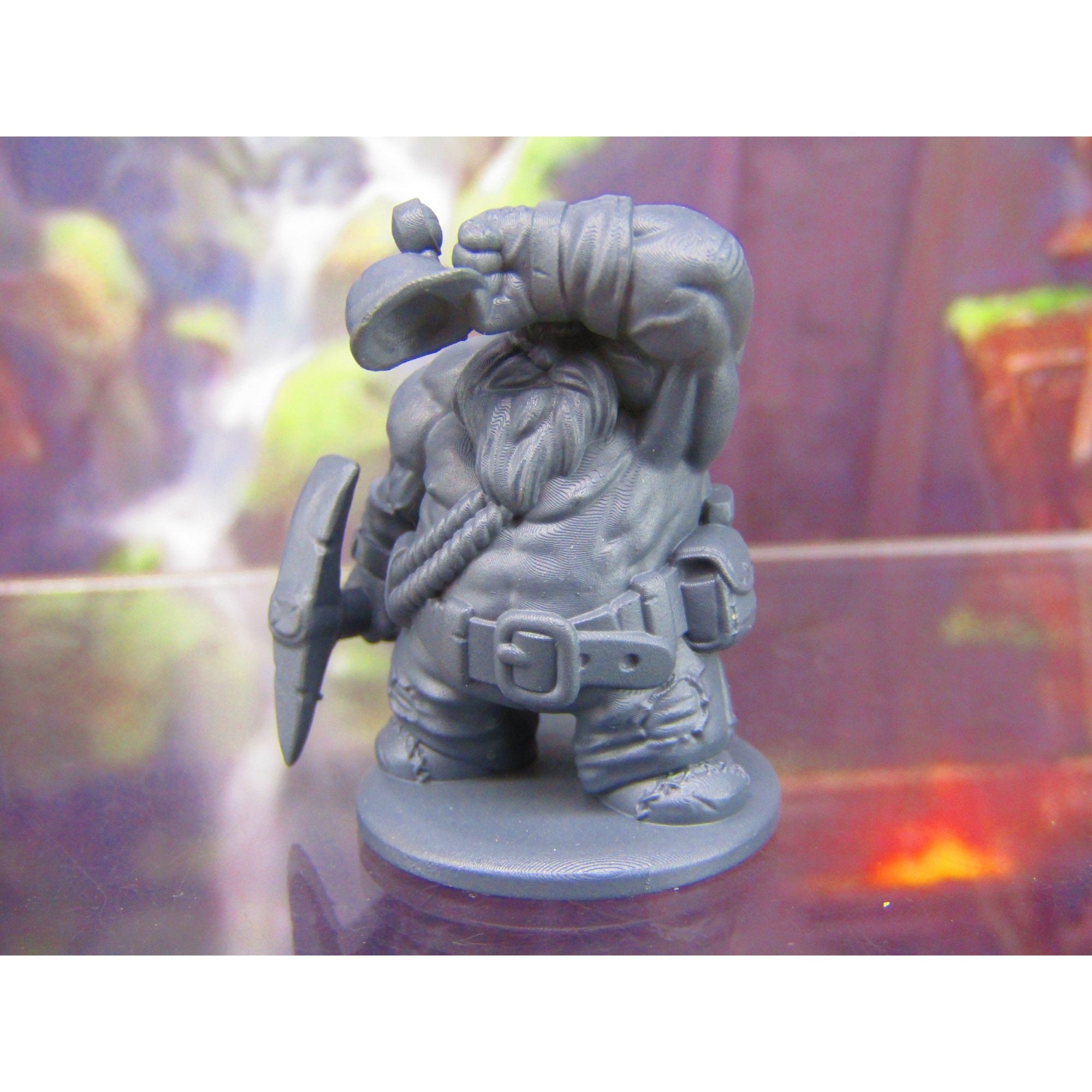 Dwarven Miner Mini Miniature Figure 3D Printed Model 28/32mm | Etsy