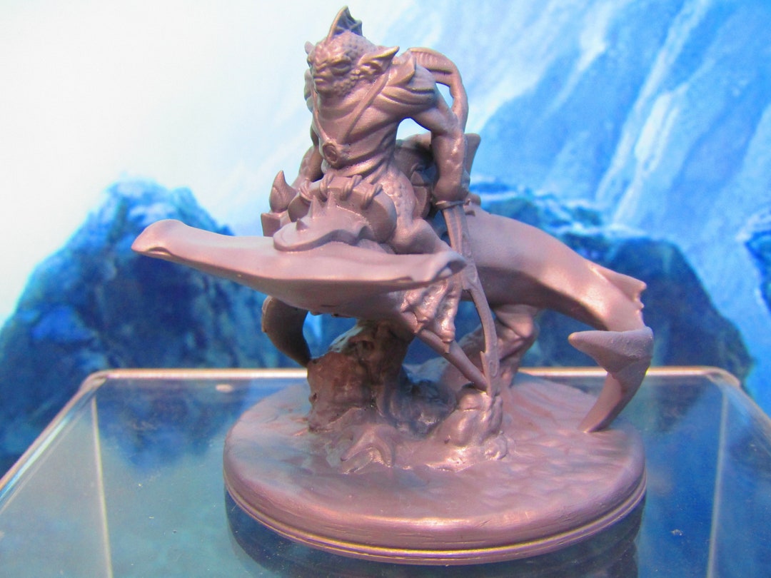 Sea Devil Rider on Hammerhead Shark Mount Mini Miniature Figure 3D ...