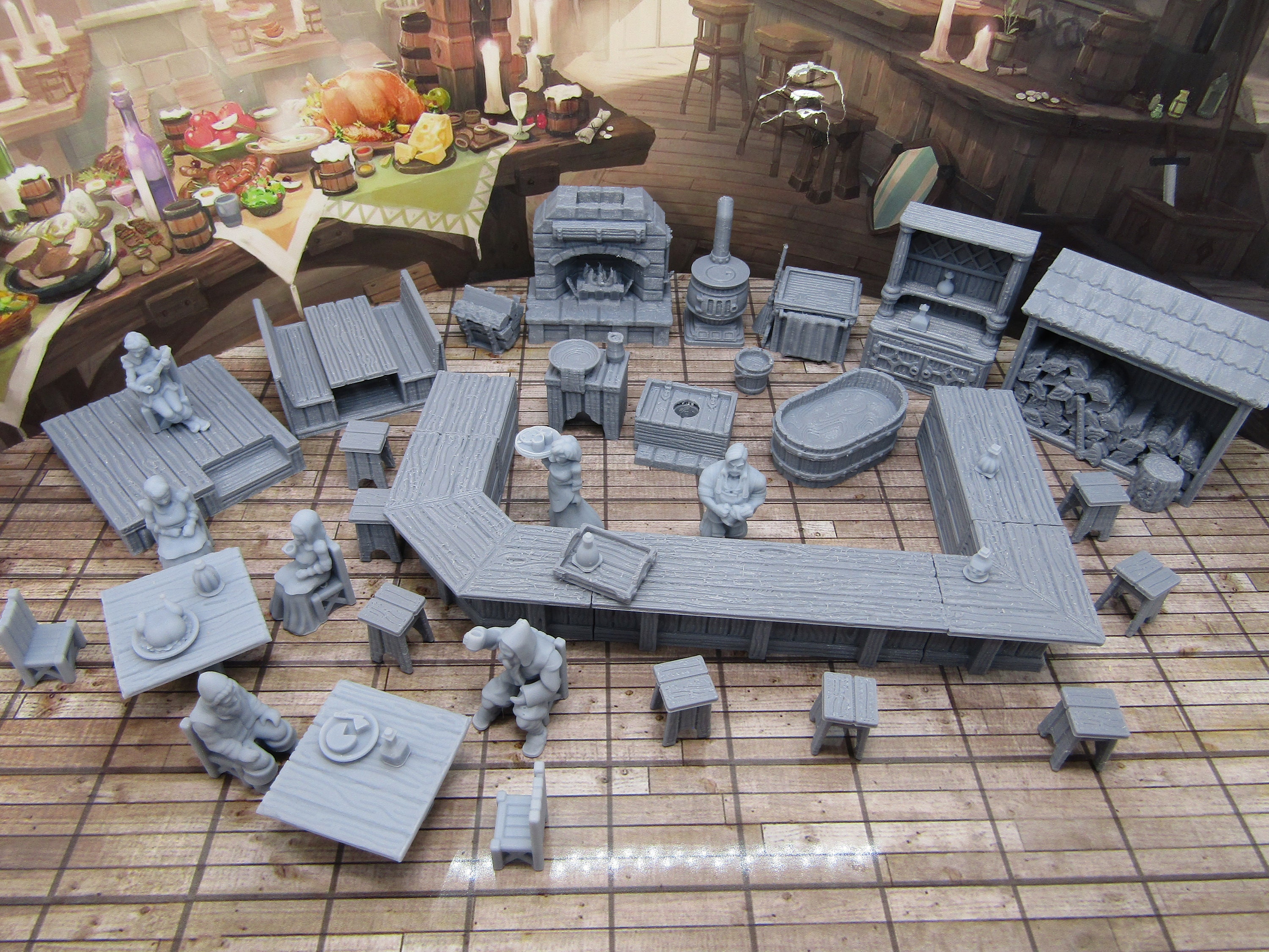 Tavern table set for Tabletop RPGs|Dungeons and Dragons|Painting ...