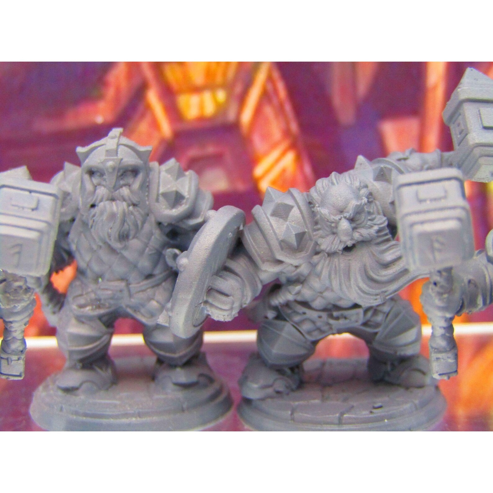 6pc Dwarf Fighter Soldiers W/ Hammers Mini Miniature Figure 3D Printed ...