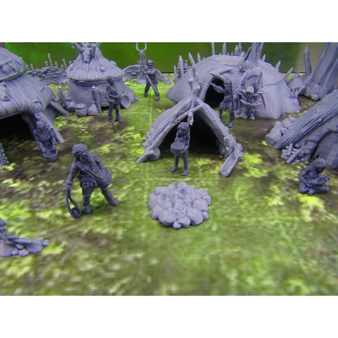 Prehistoric Caveman Tribal Village Rampart Set Mini Miniature Model ...