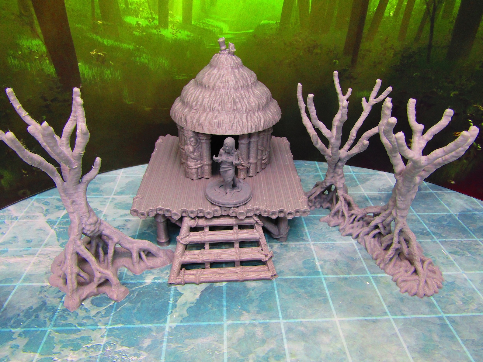 Swamp Hag Witch Marsh Hut + Trees Set Scatter Terrain Scenery 3D ...