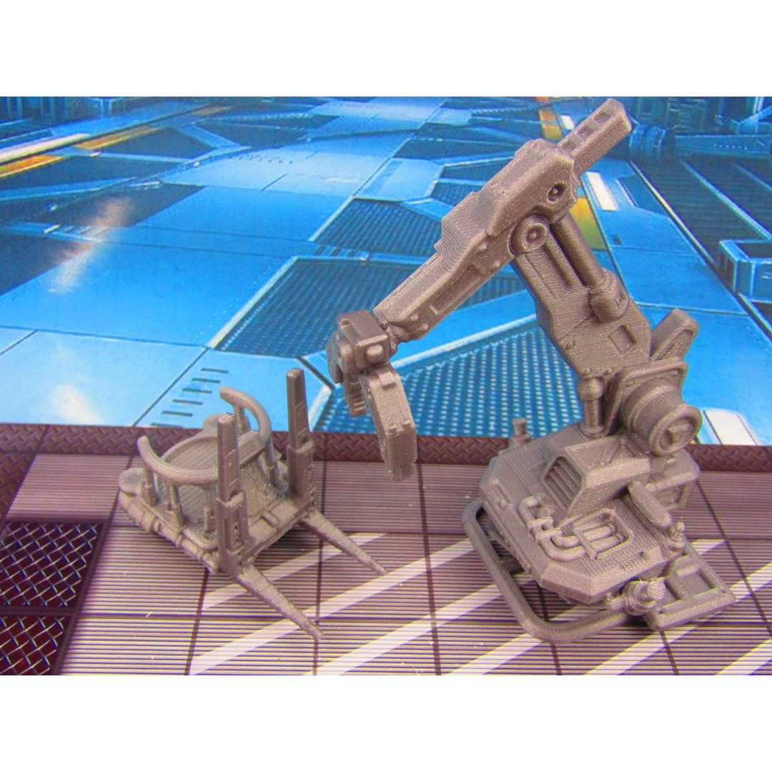 Space Docks Hover Crane & Forklift Pair Scenery Scatter Terrain 3D ...