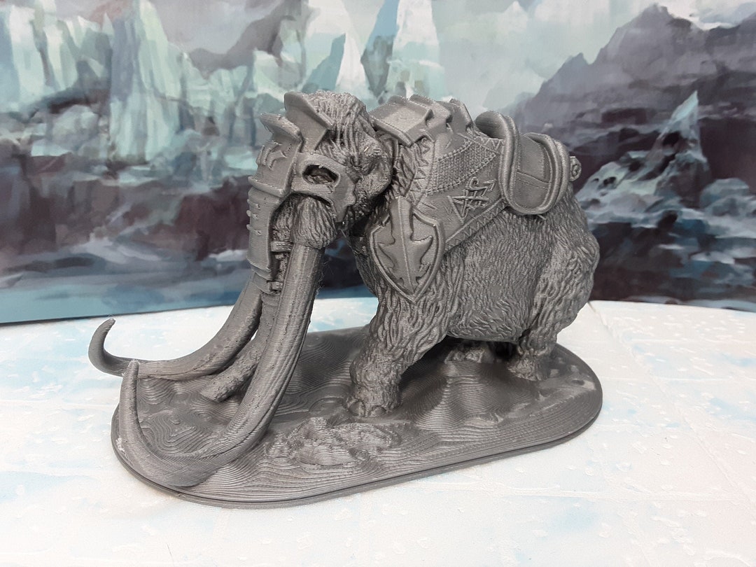 Armored Woolly Mammoth 28mm Scale Figure for RPG Fantasy Games Dungeons ...