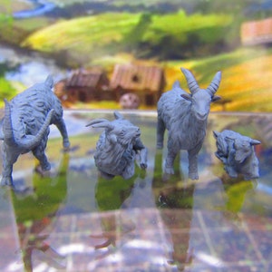 4pc Goats Set Farm Animals Livestock Mini Miniature 3D Printed Figure ...