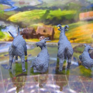 4pc Goats Set Farm Animals Livestock Mini Miniature 3D Printed Figure ...